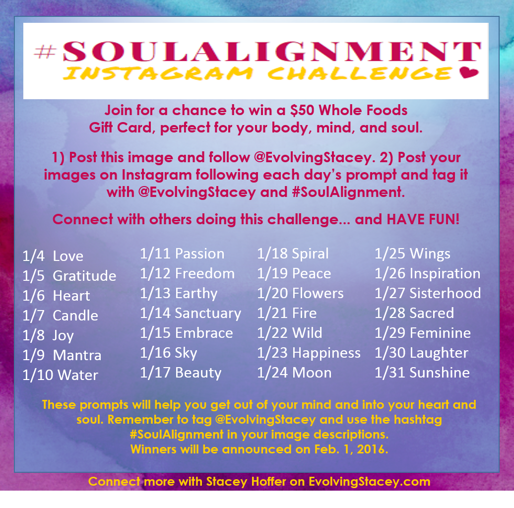 Soul Alignment Instagram Challenge Jan 2016 - Inner Peace Daily Habits ...
